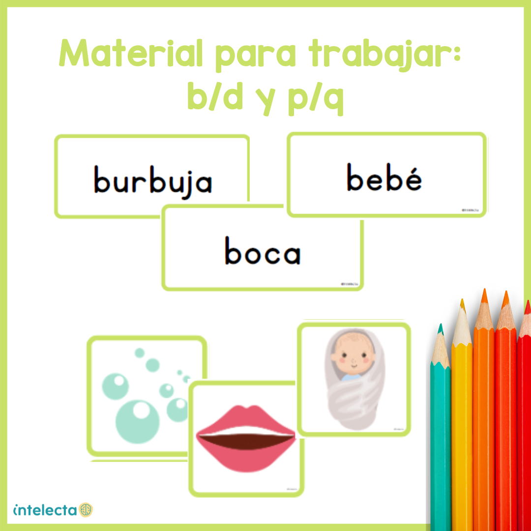 Tarjetas de palabras b/d y p/q – Intelecta