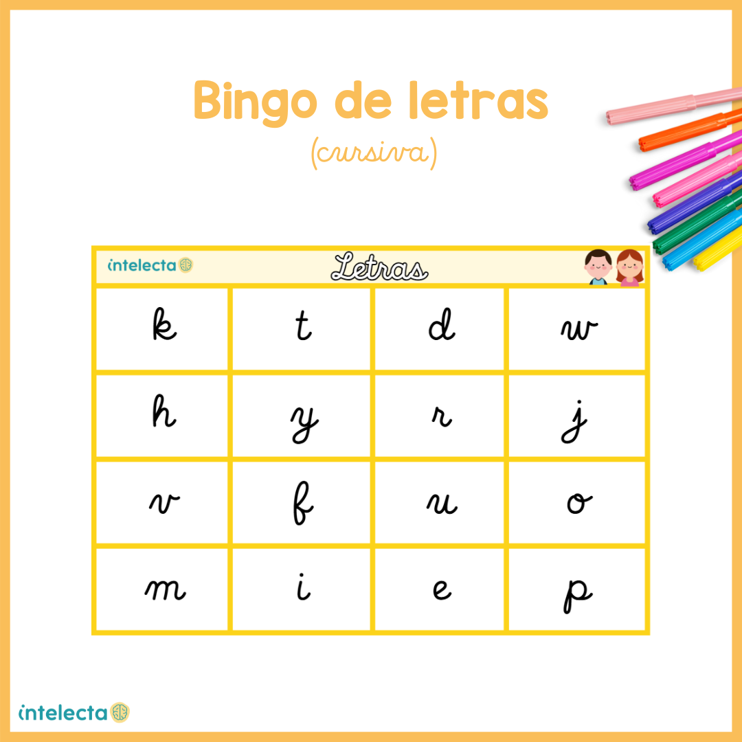 Bingo de letras (cursiva) – Intelecta